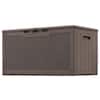 Tozey 100 Gal. Fusion Style Deck Box Brown Outdoor Resin Storage Box T ...
