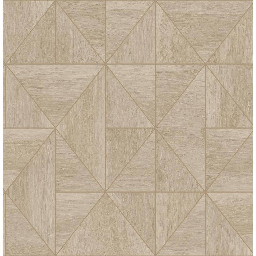 Decorline Cheverny Beige Wood Tile Beige Wallpaper Sample 2896-25323SAM ...