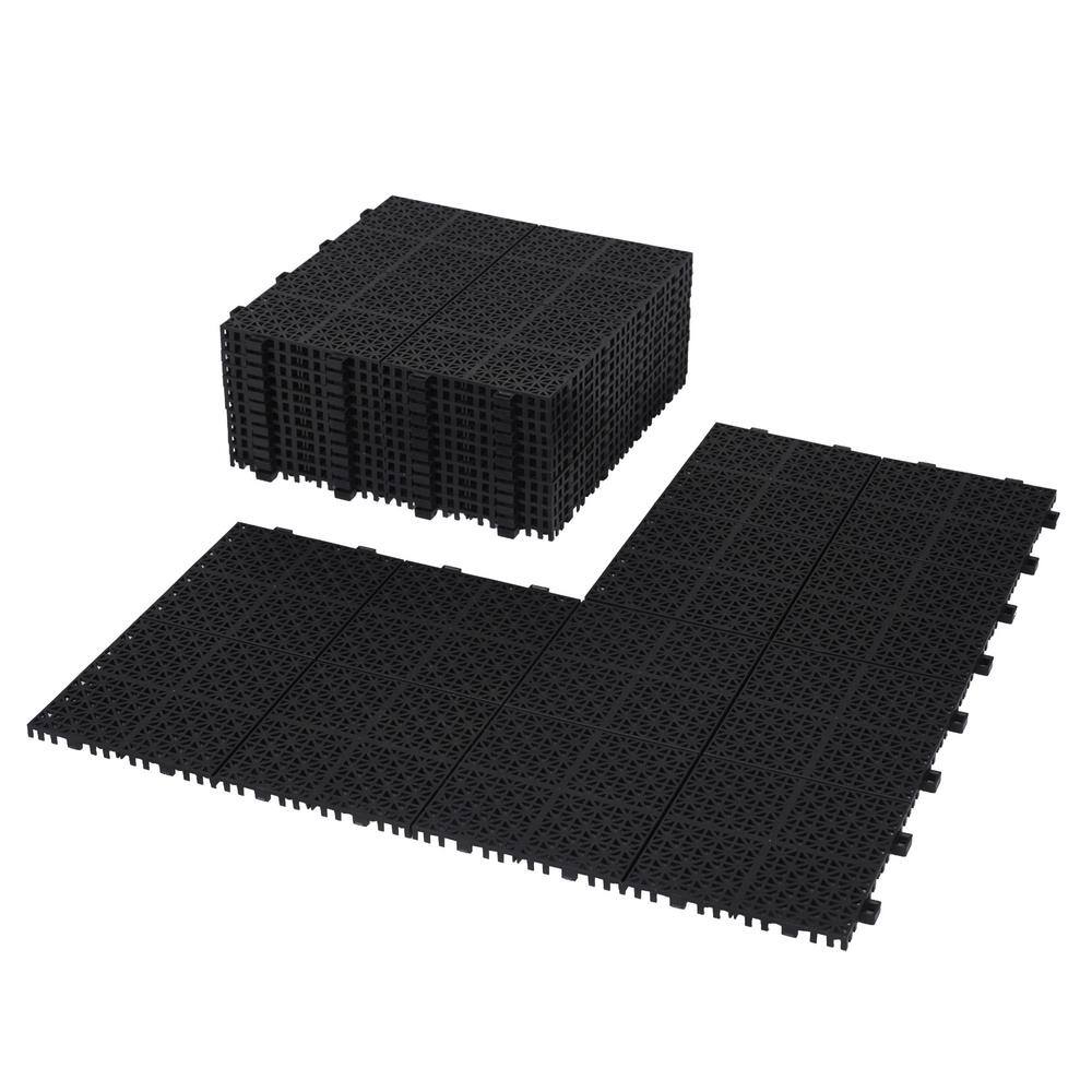 WRIGHTMASTER 1 ft. x 1 ft. Quick Deck PVC Plastic Interlocking Deck ...