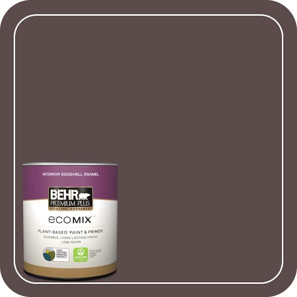 BEHR PREMIUM PLUS 1 qt. #MQ1-43 Piano Brown Eggshell Enamel EcoMix ...
