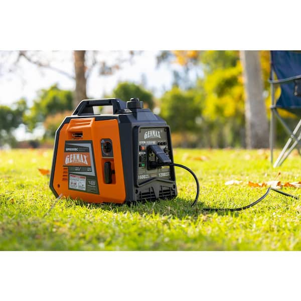 GENMAX 1600-Watt Recoil Start Gasoline Powered Inverter Generator Ultra ...