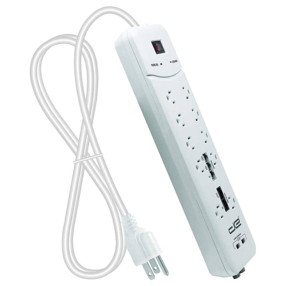 Digital Energy 25 ft. 10-Outlet Heavy Duty Power Strip Surge Protector ...