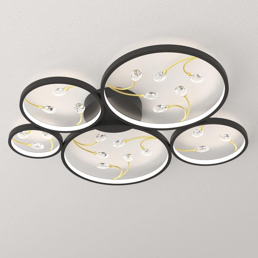 Reviews for Maxax Carson 24.6 in. 5-Light Black Integrated LED Flush Mount | Pg 1 - The Home Depot