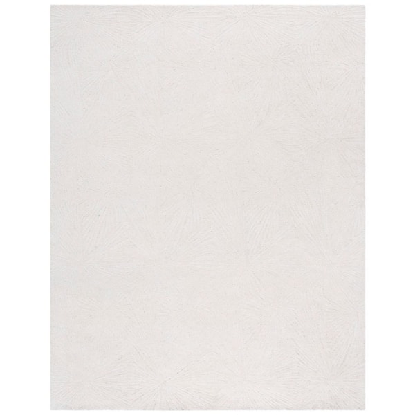 SAFAVIEH Ebony 9 ft. x 12 ft. Ivory Solid Geometric Radiant Area Rug ...