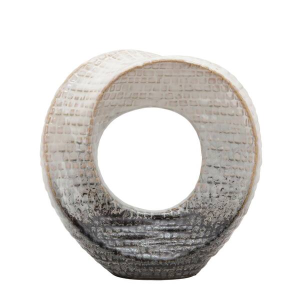 Liv & Skye Ivory 8.25 in. x 8 in. Ceramic Abstract Circular Cutout ...