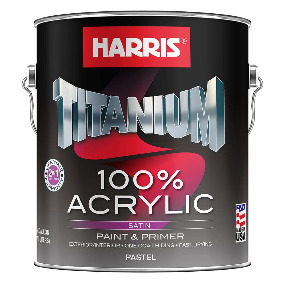 Harris Titanium 1 gal. Satin Acrylic-Latex Interior/Exterior Enamel ...