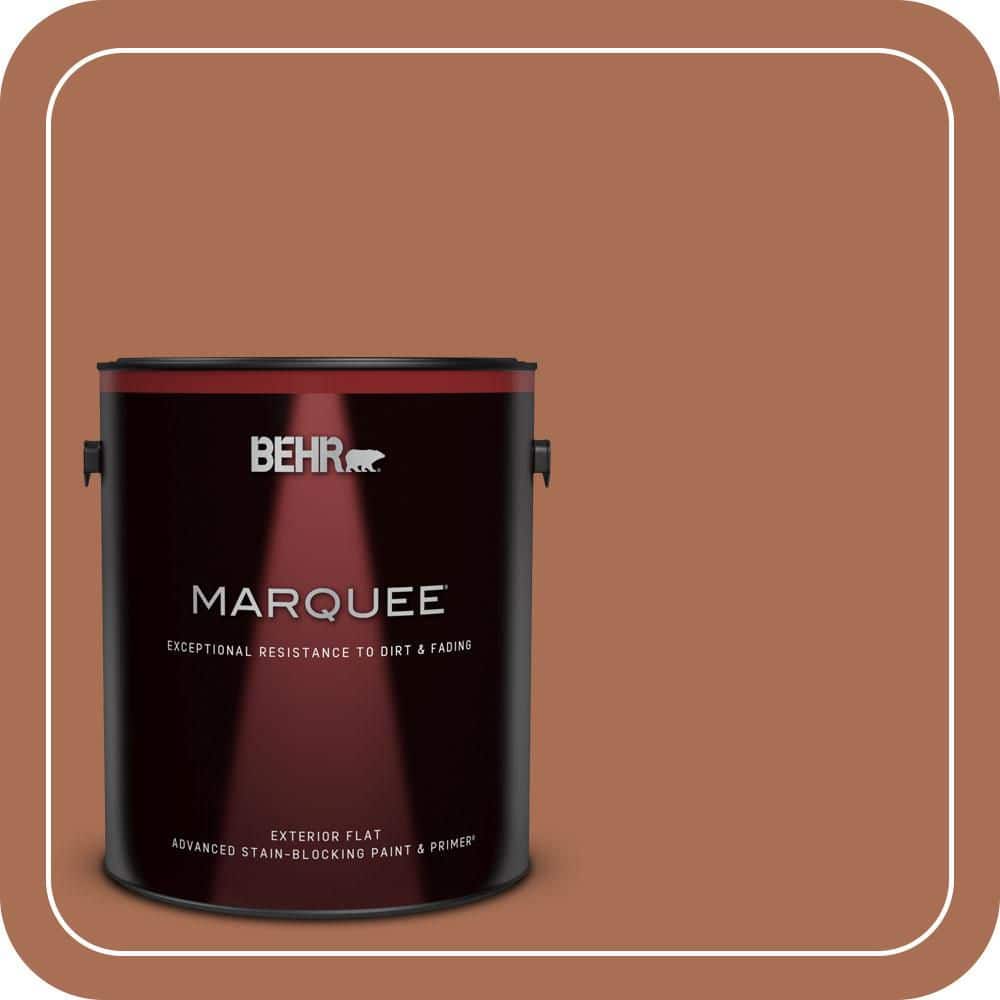 BEHR MARQUEE 1 gal. #MQ1-28 Orange Flambe Flat Exterior Paint & Primer ...