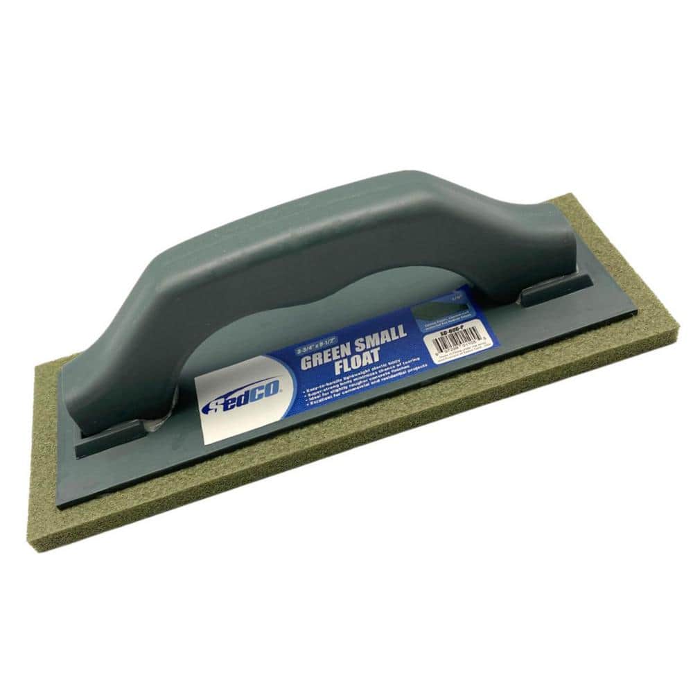 Sedco 9-1/2 in. x 3-3/4 in. Green Rubber Concrete Hand Float with PVC ...