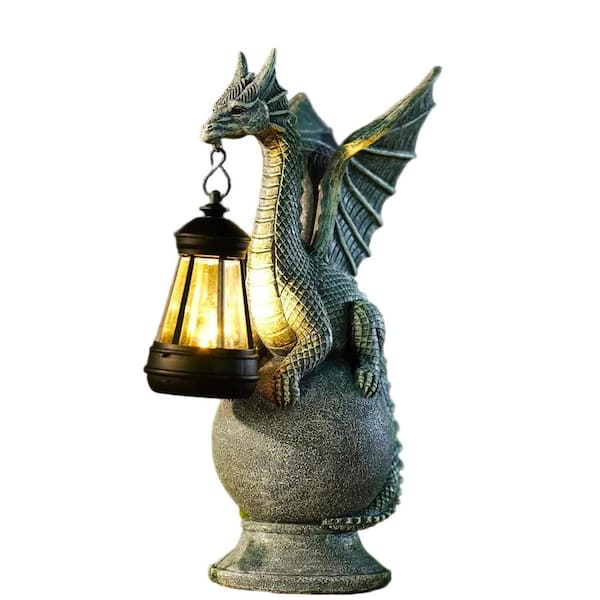 5 in. x 11 in. Gray Resin Elephant Outdoor Garden Statue for Lawn ...