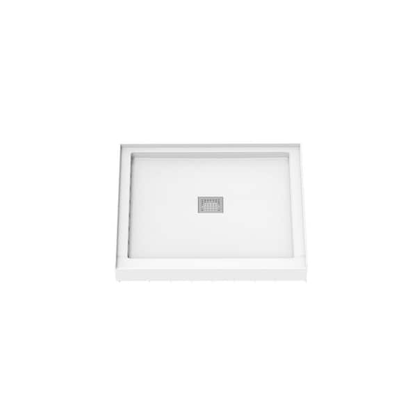 NANAWO 48 in. L x 32 in. W Alcove Shower Pan Base with Center Drain in ...