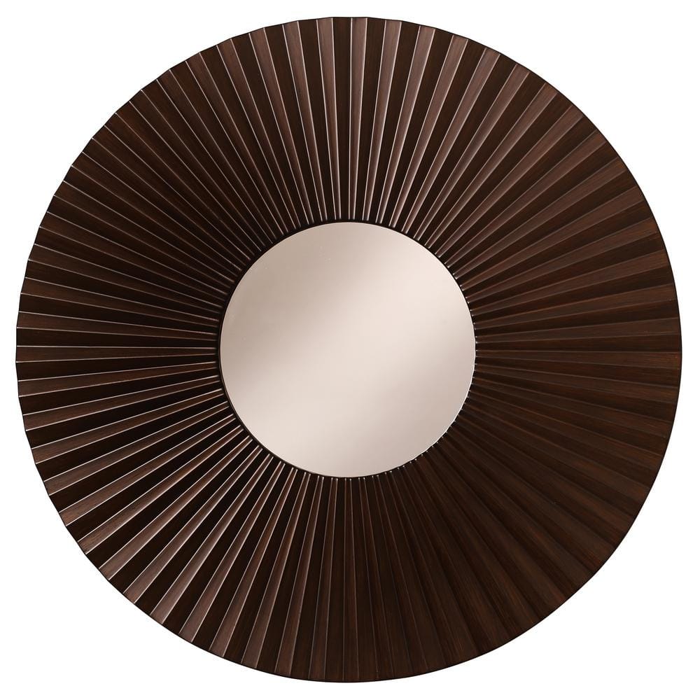Howard Miller Medium Round Espresso Classic Mirror (24 in. H x 24 in. W ...