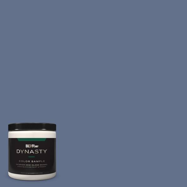 BEHR DYNASTY 8 oz. #600F-6 Atlantic Blue Semi-Gloss Enamel Stain ...