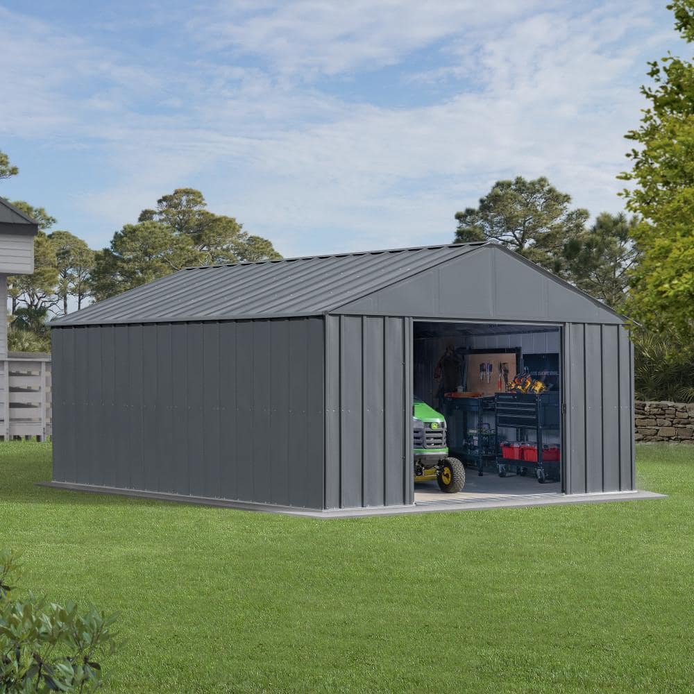 Arrow Classic Storage Shed 14 ft. D x 12 ft. W x 8 ft. H Metal Shed 166 ...