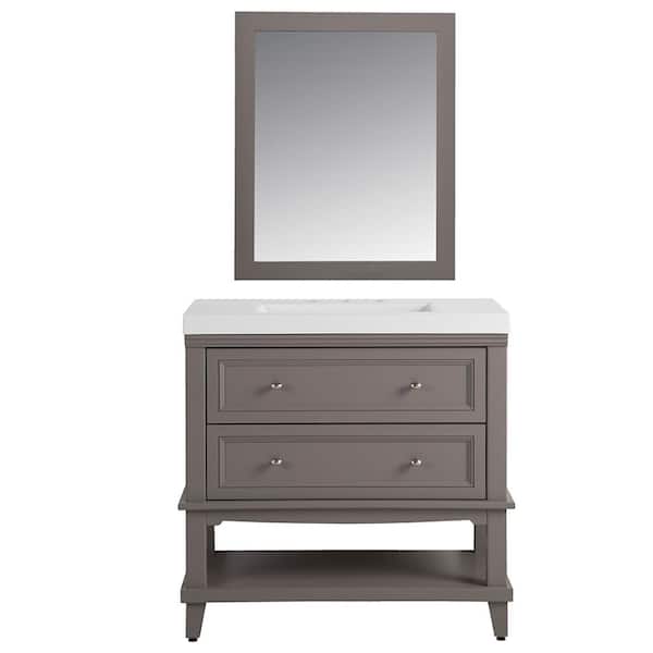 Home Decorators Collection Teasian in 36 in. W Vanity in Taupe Gray ...