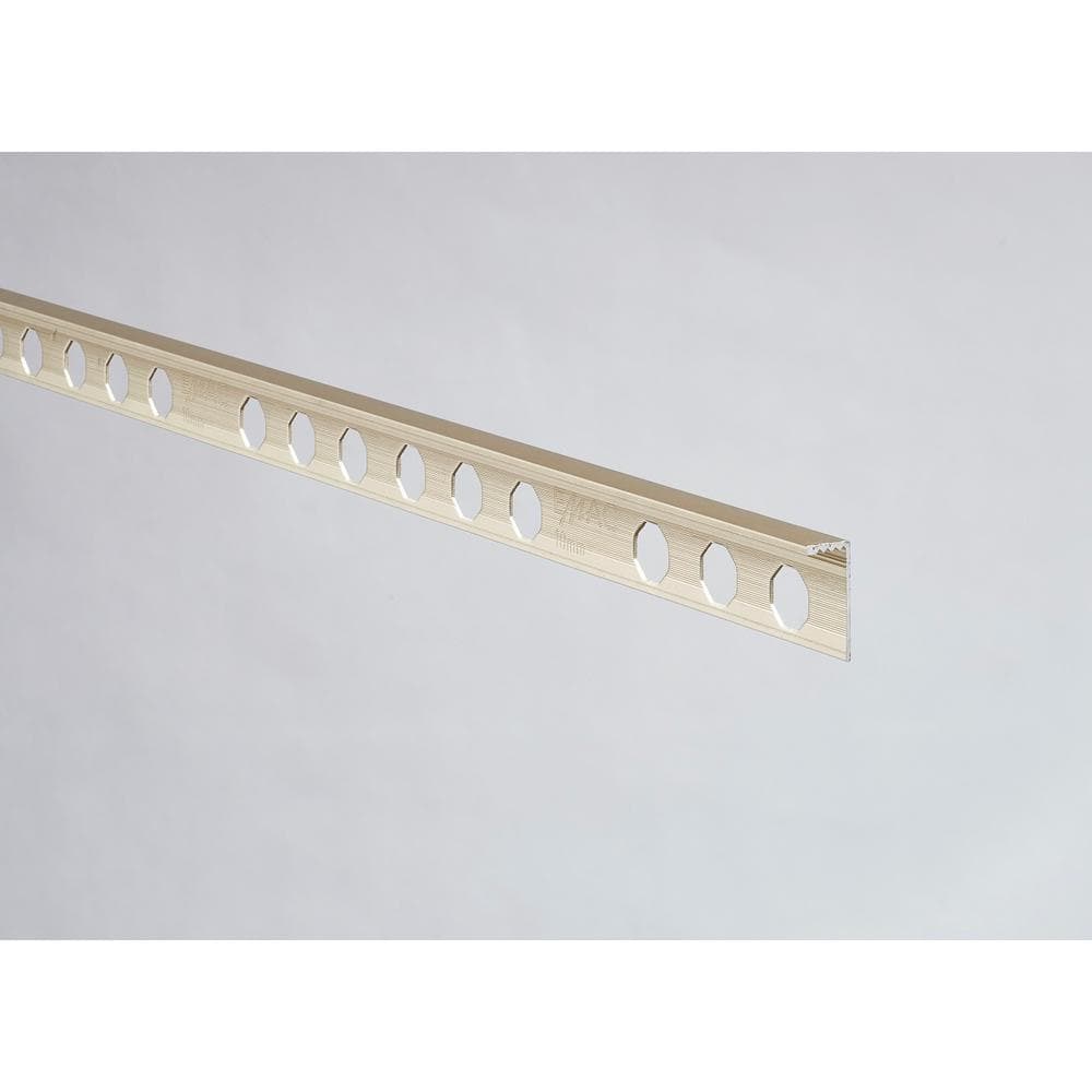 EMAC Novosuelo Champagne 3/8 in. x 98-1/2 in. Aluminum Tile Edging Trim ...
