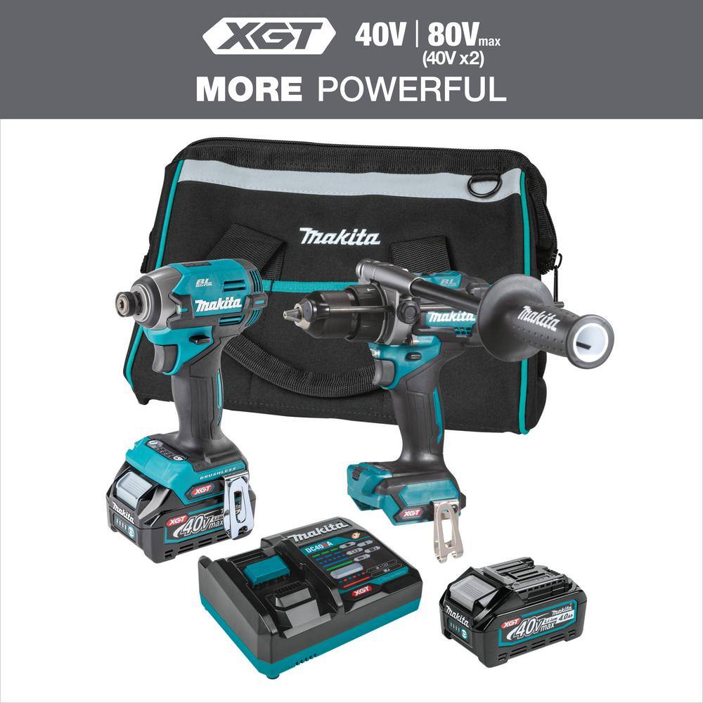 Makita 40-Volt maximum XGT Brushless Cordless 2-Piece, Combo Kit (Hammer Driver-Drill/Impact ...