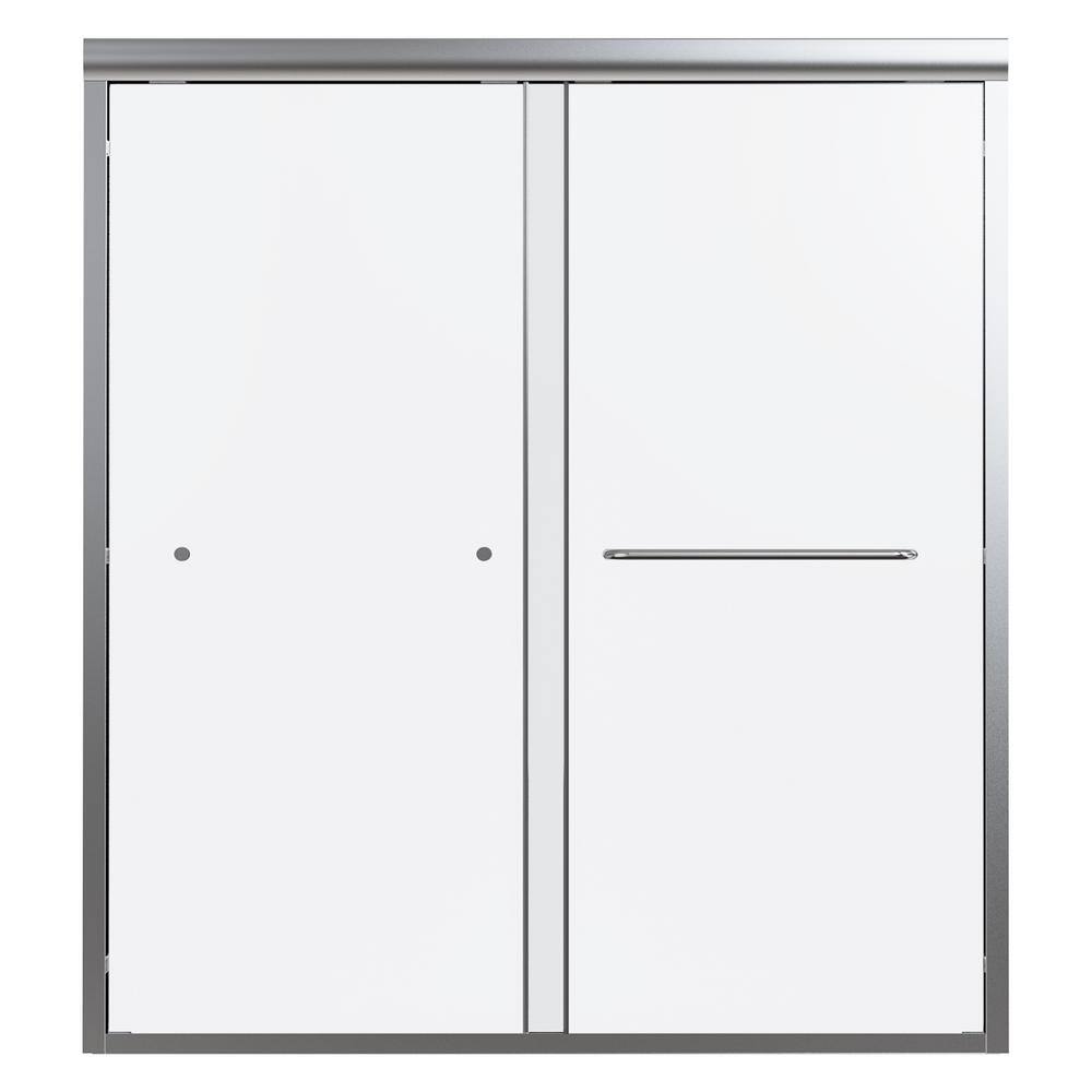 WetBase 56-60 in. W x 72 in. H Double Bypass Sliding Framed Shower Door ...