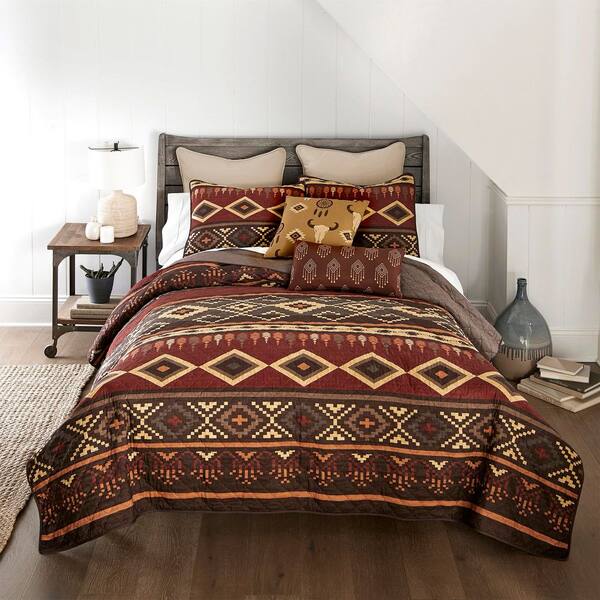 DONNA SHARP Western Tapestry 3-Pieces Brown and Yellow Polyester Queen ...