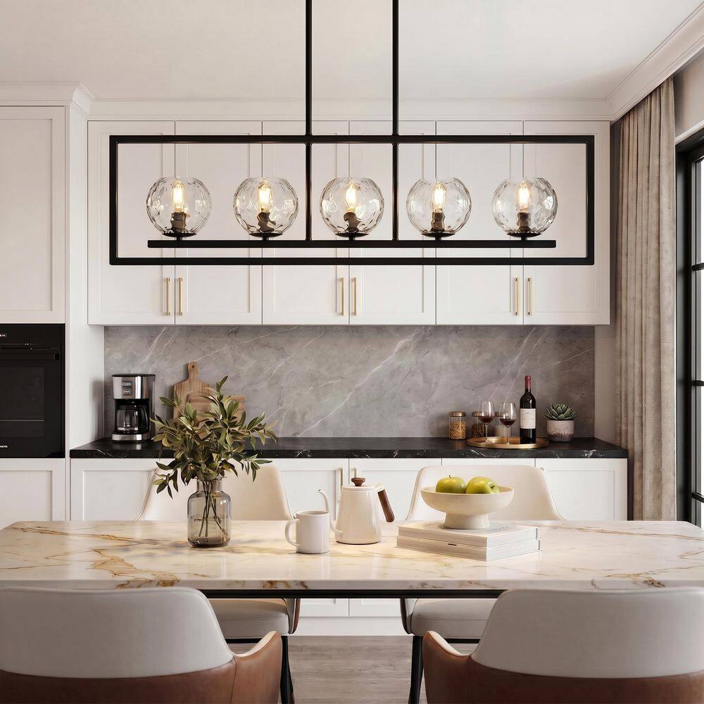 TRIBESIGNS WAY TO ORIGIN Daylyne 5-Light Modern Rectangle Matte Black ...