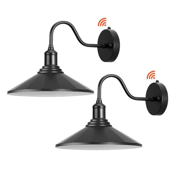 GIVIMO Barn Light Series 11.5 in. 1-Light Black Farmhouse Non-Smart ...