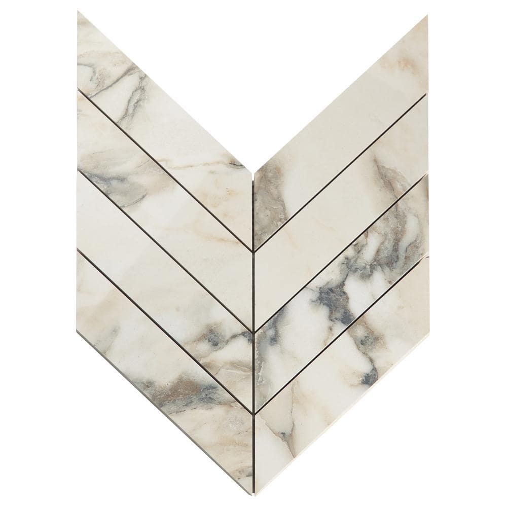 Ivy Hill Tile Saroshi Carrara Giola 4 in. x 0.33 in. Polished Porcelain ...