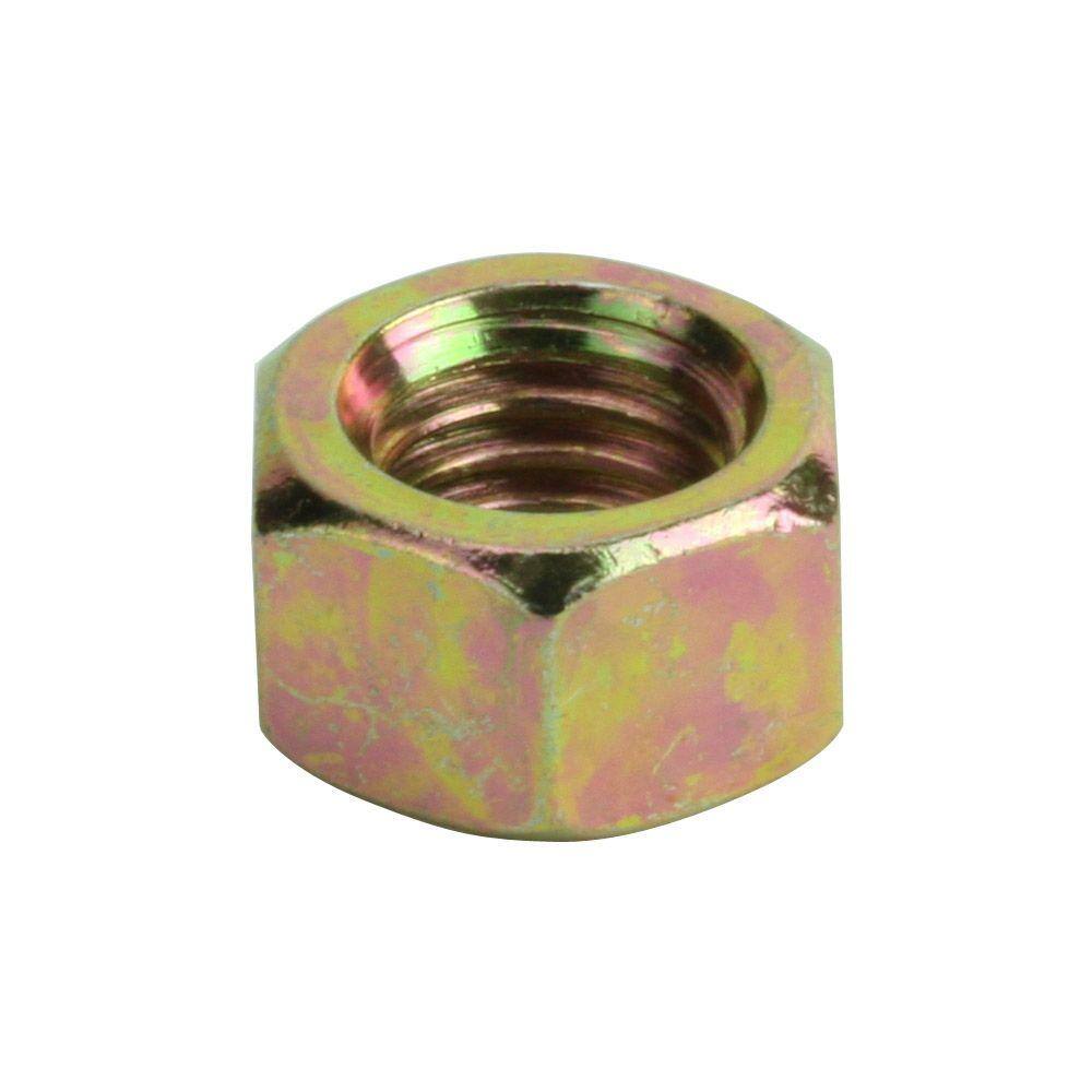 Everbilt 1/4 in. Yellow Zinc Grade 8 SAE Hex Nut 84716 - The Home Depot