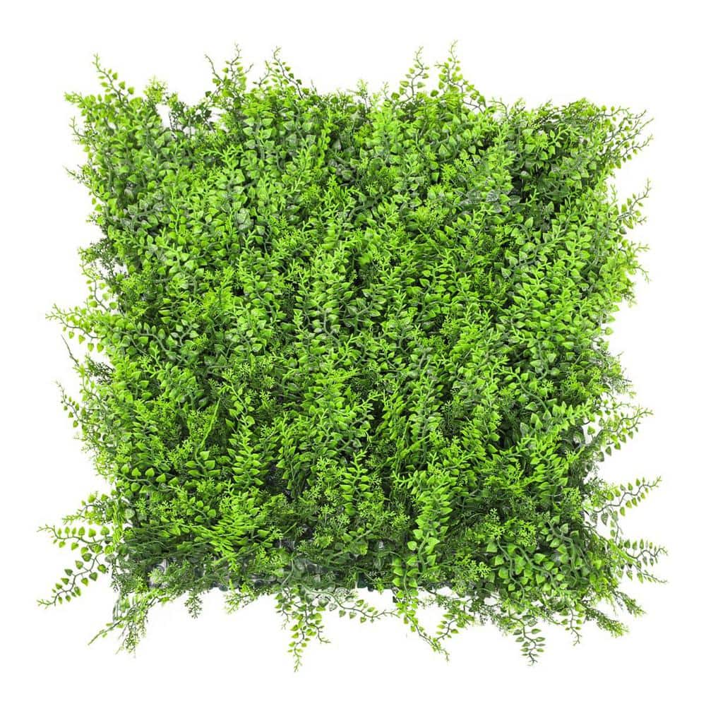 BANSA ROSE 20 in. H x 20 in. W Plastic Artificial Ivy Fern Leaf Hedge ...
