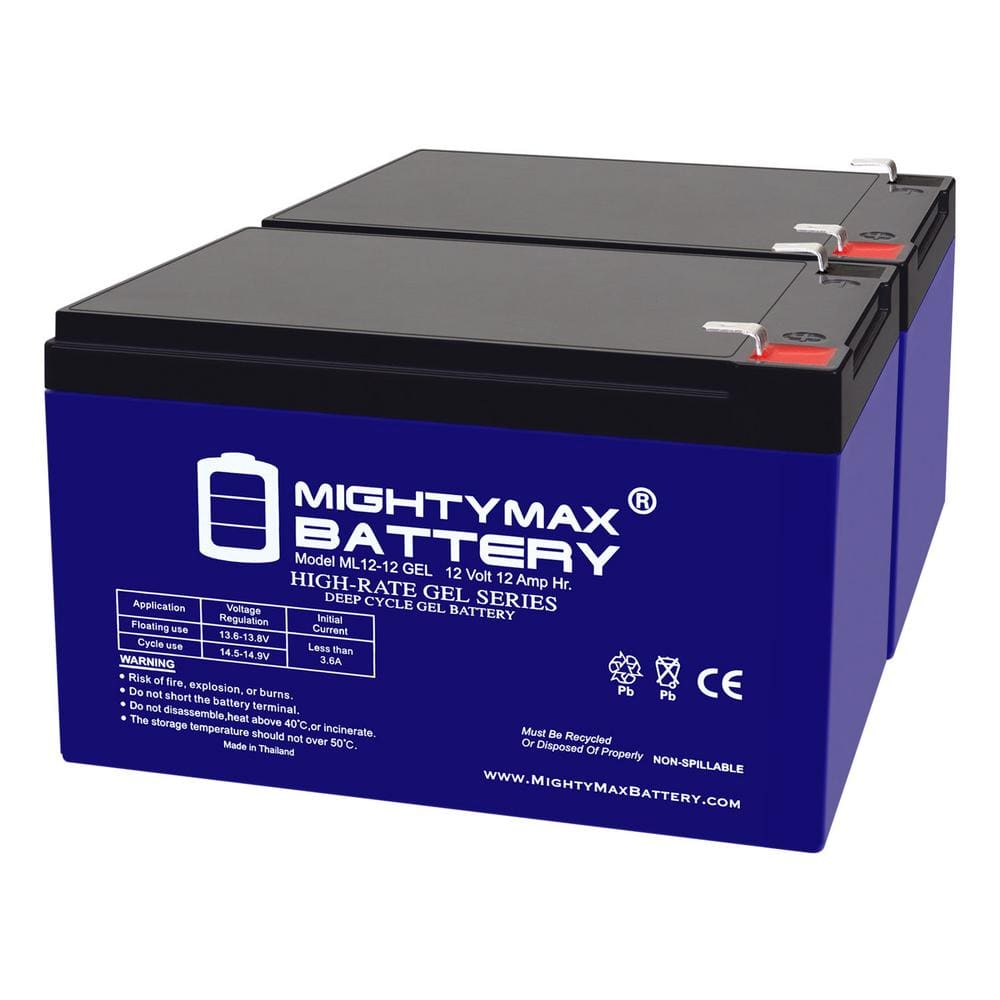 MIGHTY MAX BATTERY 12-Volt 12Ah GEL F2 Replacement Battery Compatible ...