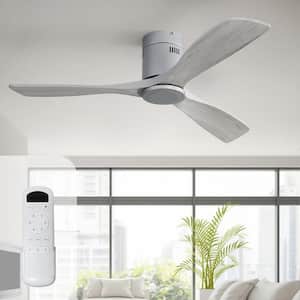 CACI Mall 52 in. Indoor/Outdoor Gold Low Profile Wood Ceiling Fan ...