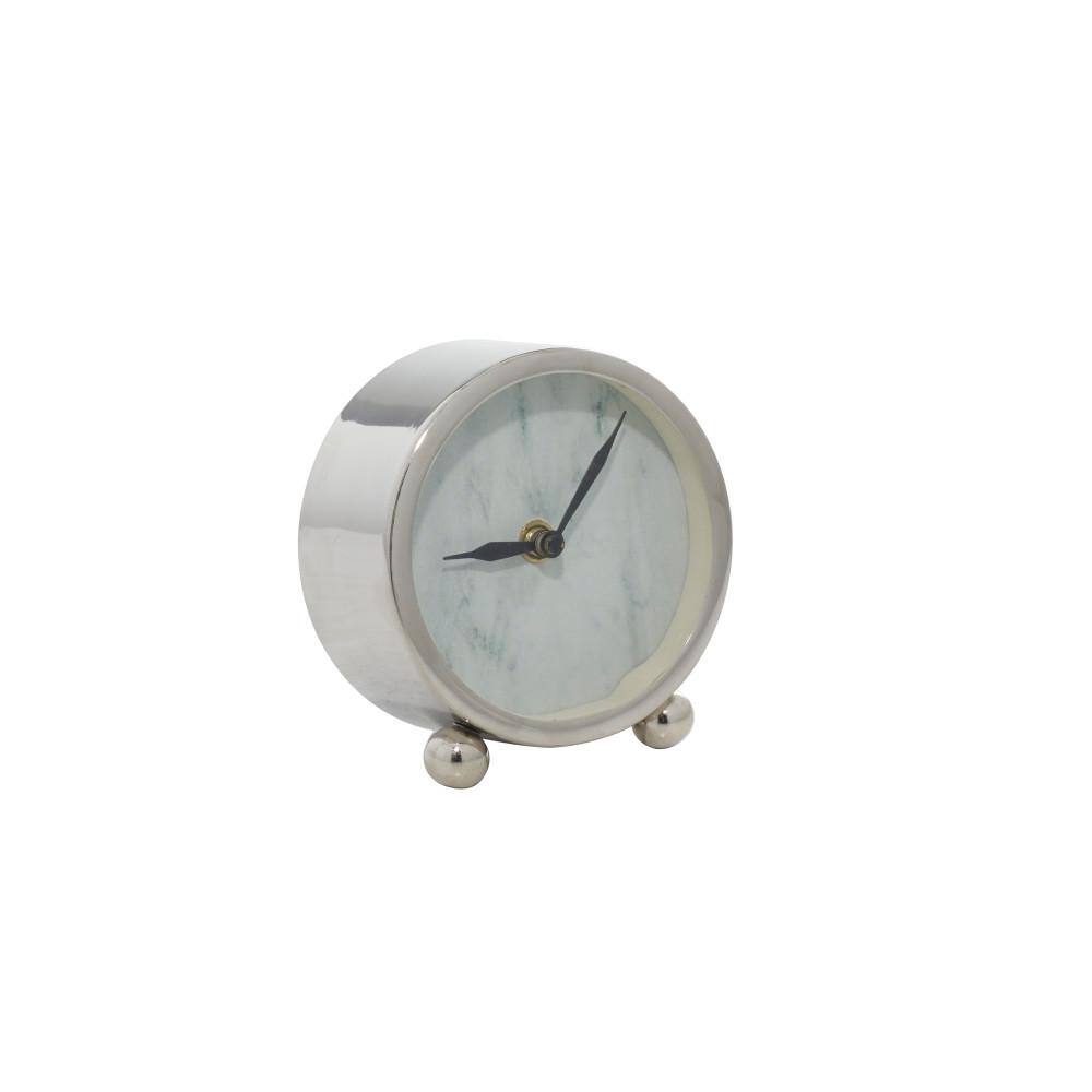 Litton Lane Silver Stainless Steel Glam Analog Tabletop Clock 042133 ...