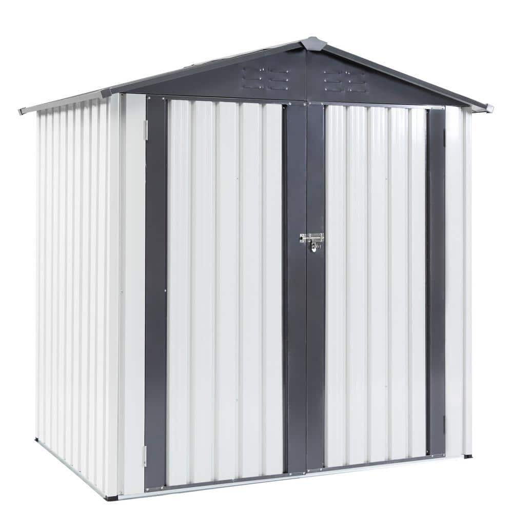 ToolCat 6 ft. W x 4 ft. D Garden Metal Storage Shed Outdoor Storing ...