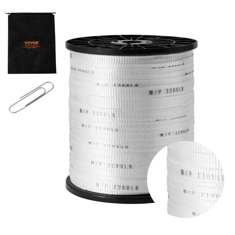 VEVOR Polyester Pull Tape, 5/8 in. x 630 ft. Tape Flat Rope 2200 lbs ...