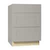 Hampton Bay Shaker 24 in. W x 24 in. D x 34.5 in. H Assembled Drawer Base Kitchen Cabinet in ...