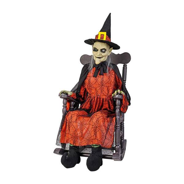 Home Accents Holiday 51 in. Animated Witch in Rocking Chair 9330-48761 ...