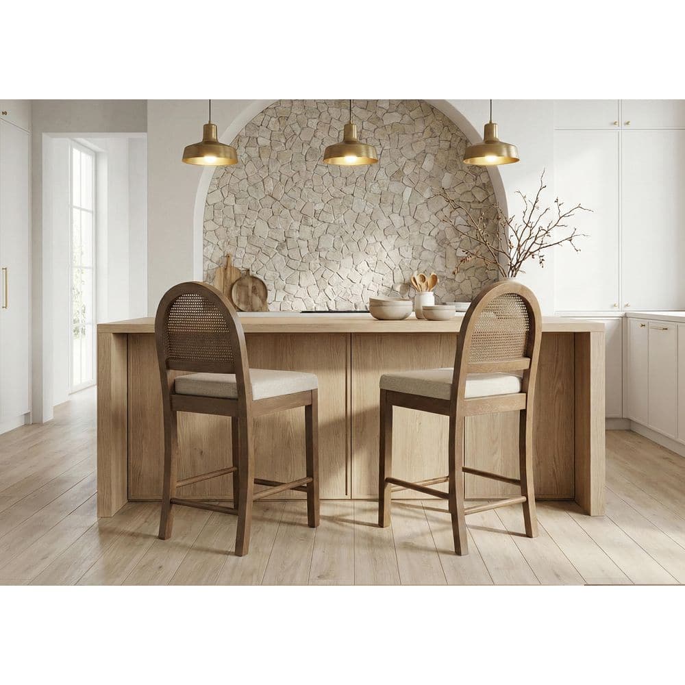Best Master Furniture Thatch 39 in. H Brown Rattan Wood Organic Modern ...