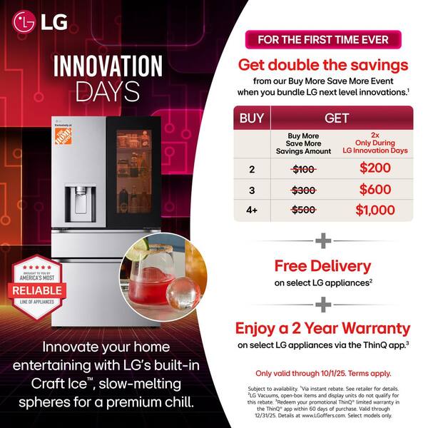 LG 29 cu. ft. SMART MyColor InstaView Standard-Depth MAX 4-Door French ...