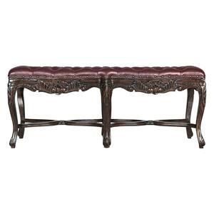 Design Toscano Master's Study Brown Cherry Bench Tabouret 28 in. H x 36 ...