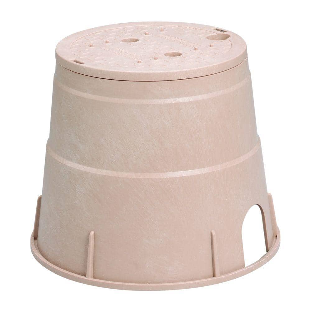 Orbit 10 in. Round Valve Box in Tan 53711 - The Home Depot