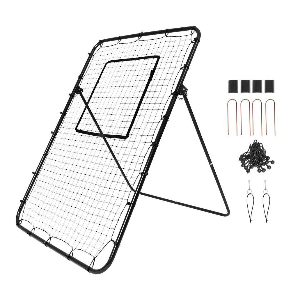 SKYSHALO Baseball And Softball Rebounder Net, 4 x 6 ft. PitchBack Baseball Nest for Pitching and ...