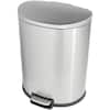 StyleWell SW 13 gal. Stainless Steel Step-On Trash Can D-Shaped STY-SOT ...