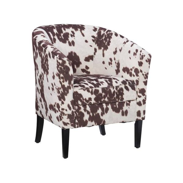 Linon Home Decor Anthony Brown Cow Print Polyester Club Chair THD03293 ...