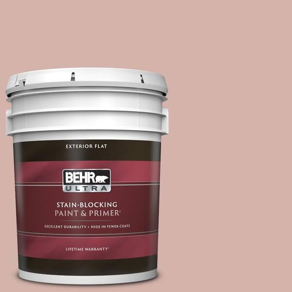 BEHR ULTRA 5 gal. #S170-3 Castilian Pink Flat Exterior Paint & Primer ...