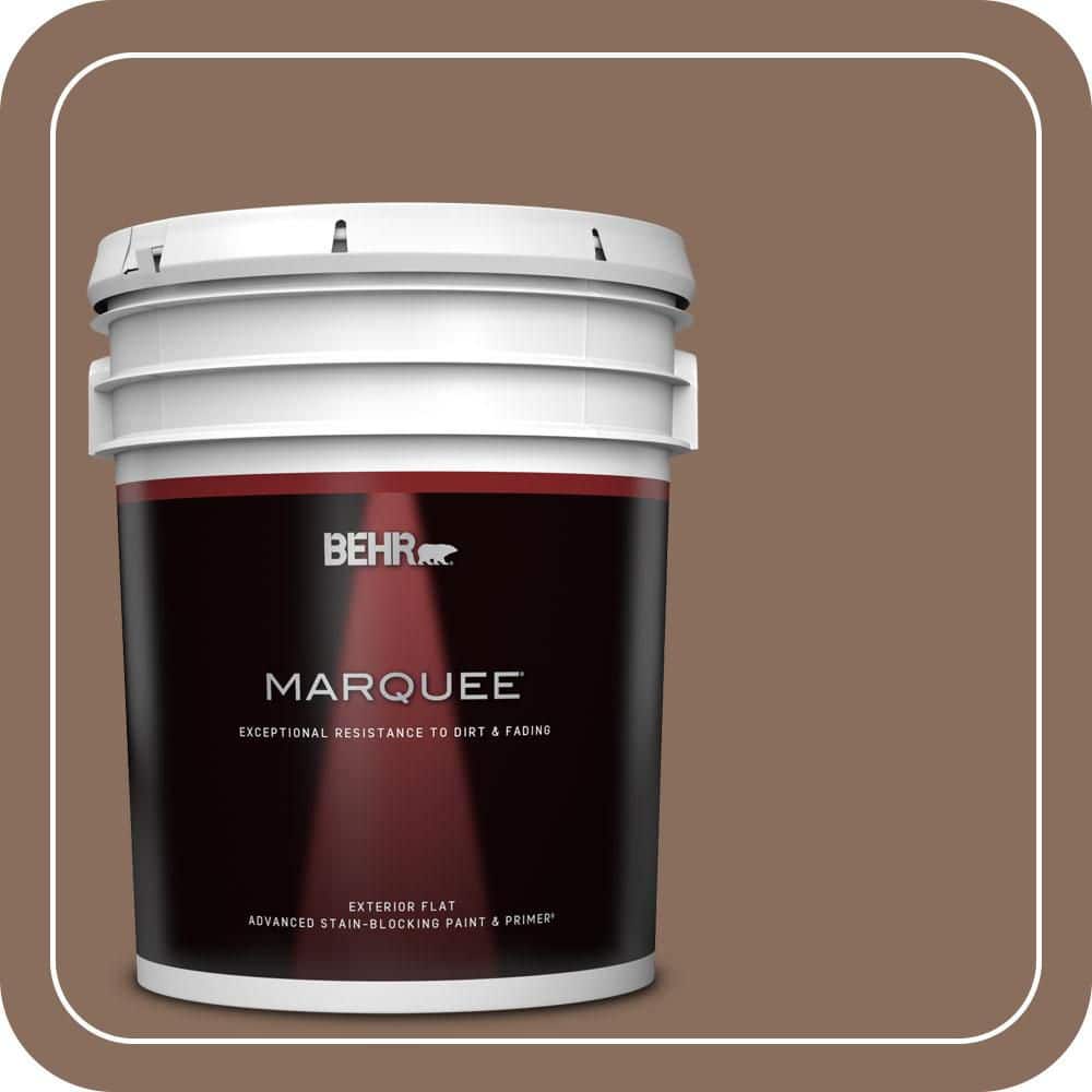 BEHR MARQUEE 5 gal. #N190-6 Nut Brown Flat Exterior Paint & Primer ...