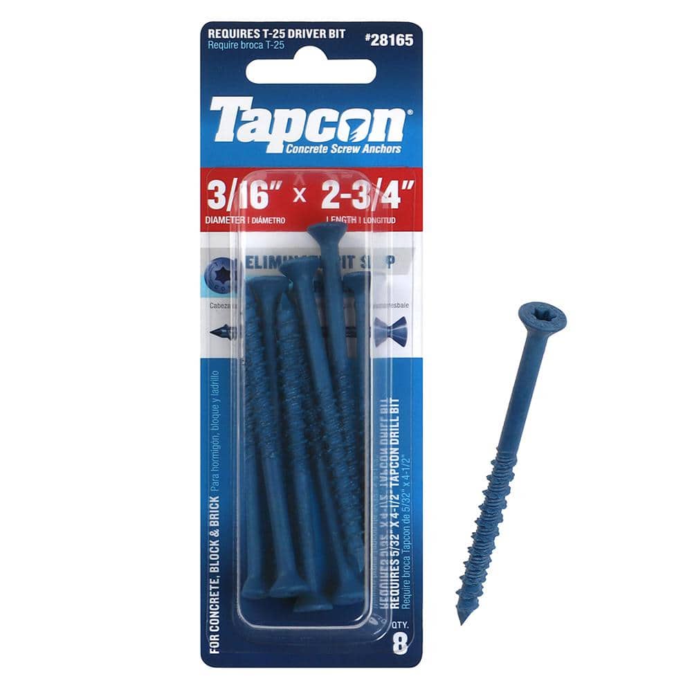 Reviews for Tapcon 3/16 in. x 2-3/4 in. Star Flat-Head Concrete Anchors (8-Piece) | Pg 5 - The ...