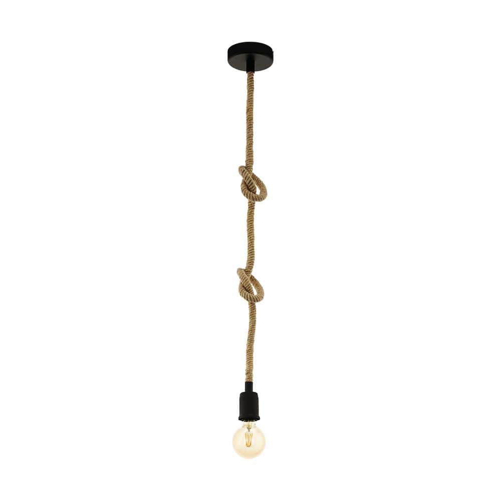 Eglo Rampside 4.5 in. W x 42 in. H 1-Light Black Open Bulb Pendant ...
