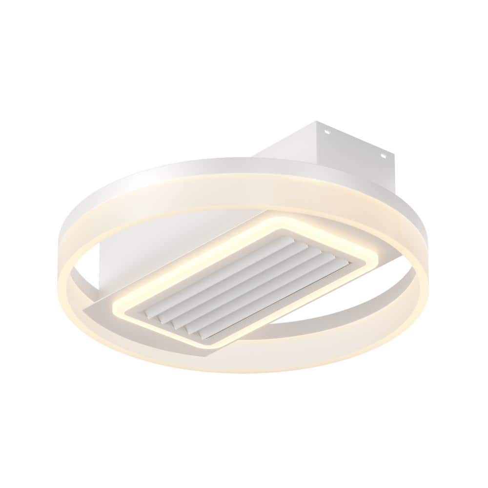 PUDO 20 in. Integrated LED Modern Indoor Leafless Flush Mount White ...