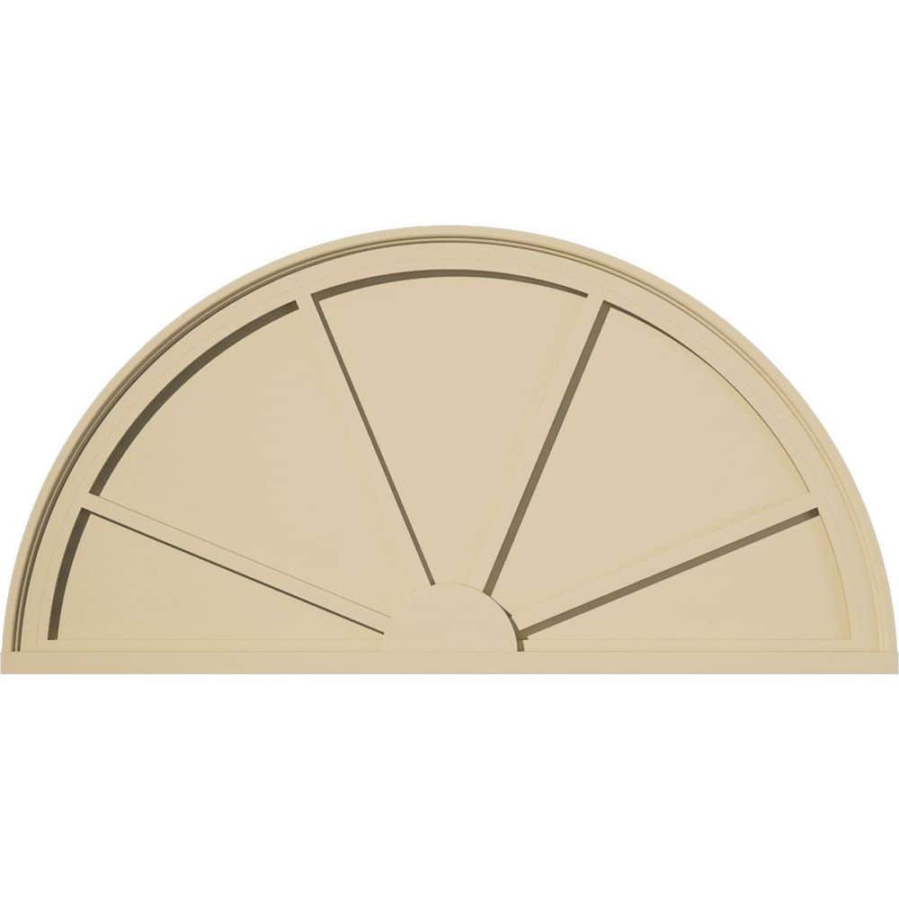 Ekena Millwork 42 in. W x 21 in. H x 2 in. P Half Round 4 Spoke ...