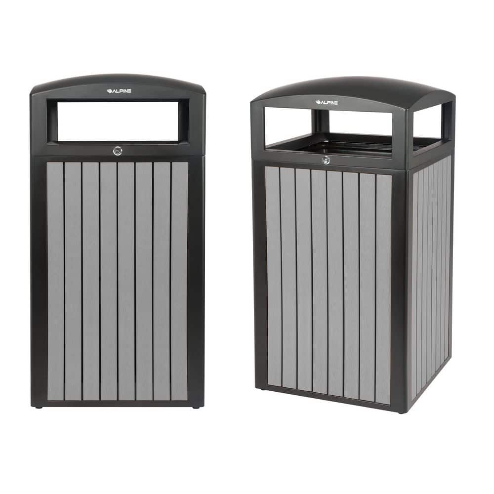 Alpine Industries 40 gal. Grey Panel Steel All-Weather Vented Outdoor ...