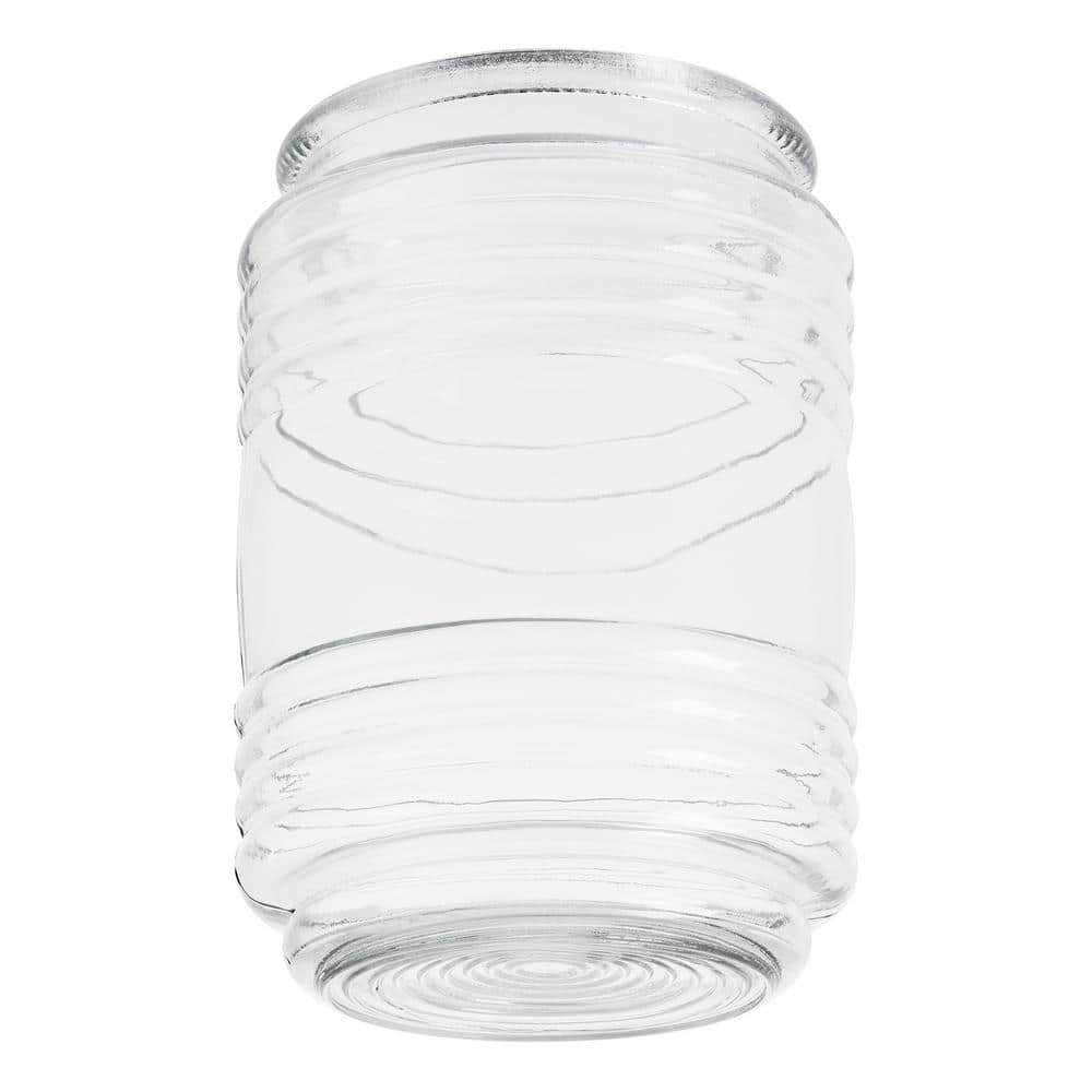 PRIVATE BRAND UNBRANDED 4.75 in. Clear Ringed Glass Cylindrical Jelly ...