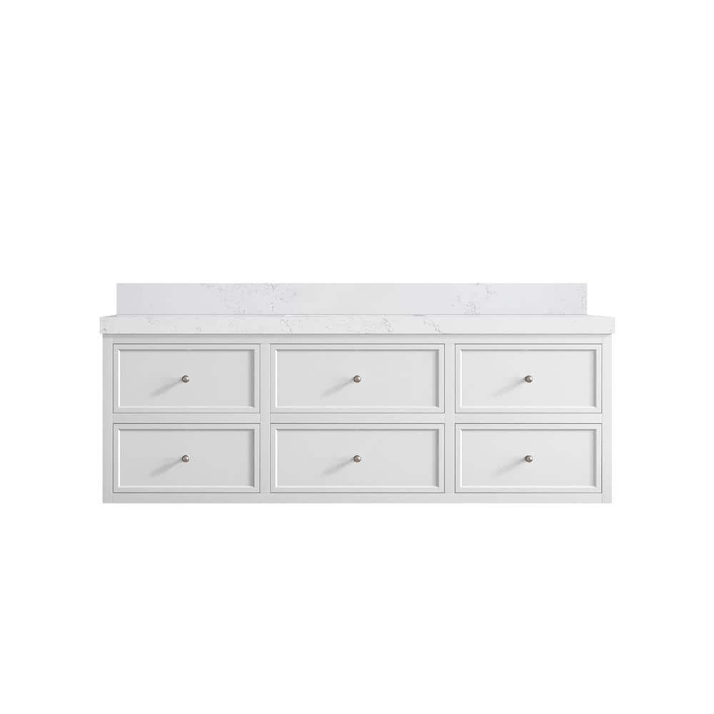 Willow Collections Roswell Floating 60 in. Single Sink Freestanding ...